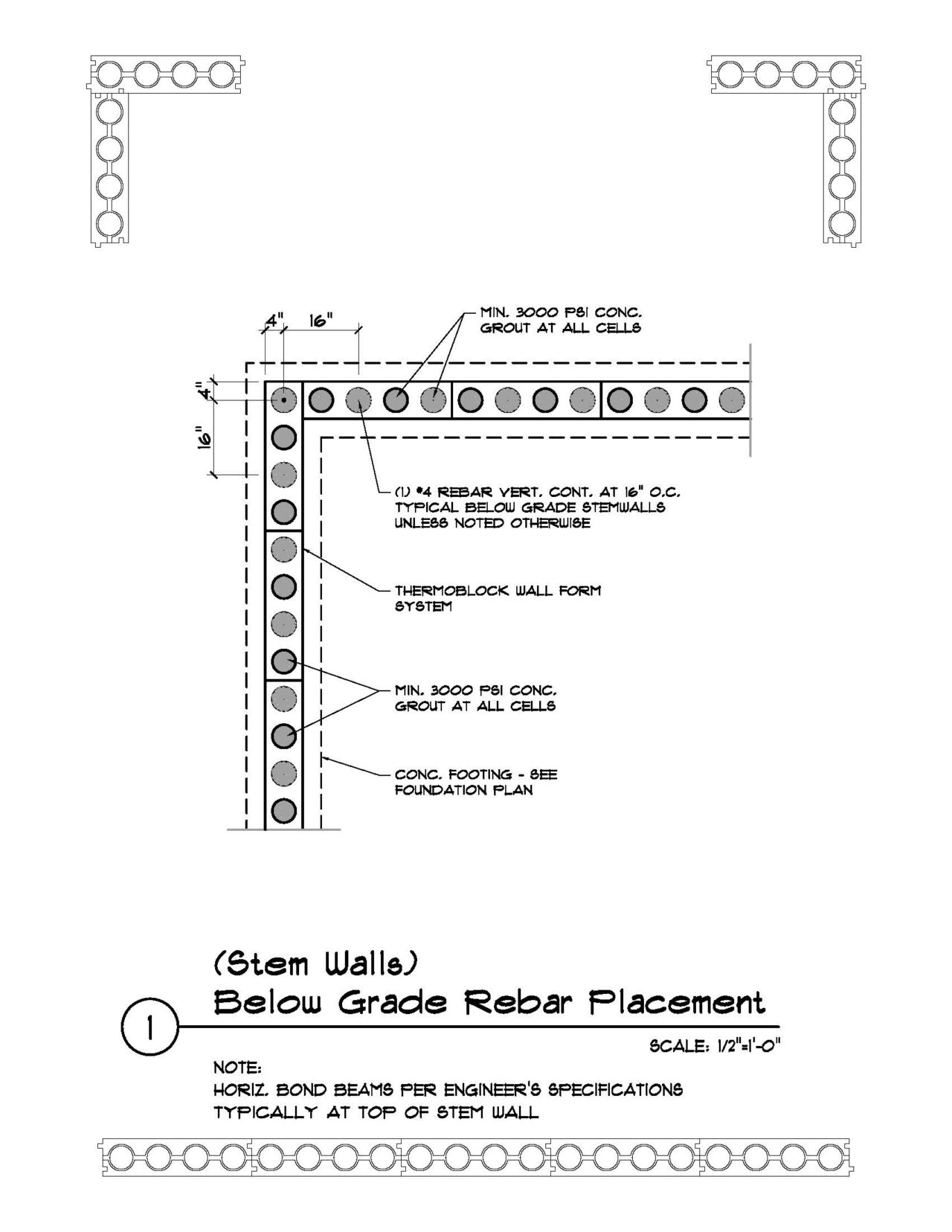 Below Grade Rebar Placement - ThermoBlock®ICF Insulated Concrete Forms